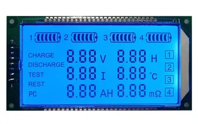 Quality Custom LCD Segment Display Module HT1621 TN Positive Blue Backlight For Charger for sale