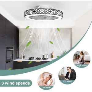 Quality art light Modern 19" Enclosed Remote Control Ceiling Fan With Lamp Ceiling Fan for sale