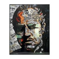 Quality 6 Color Portrait Crystal Porcelain Painting On Acrylic Graffiti Art Wall Decor for sale