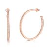 china Hoops Netflix 925 Silver CZ Earrings Rose Gold 40mm Hoop Earrings for Women