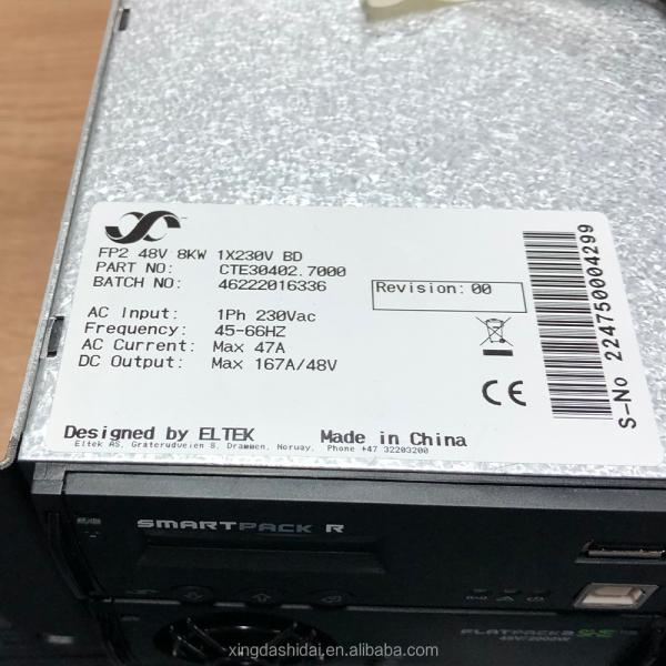 Quality Eltek Flatpack2 DC 2U Telecom Power Supply 48V FP2 8KW 1x230V BD for sale