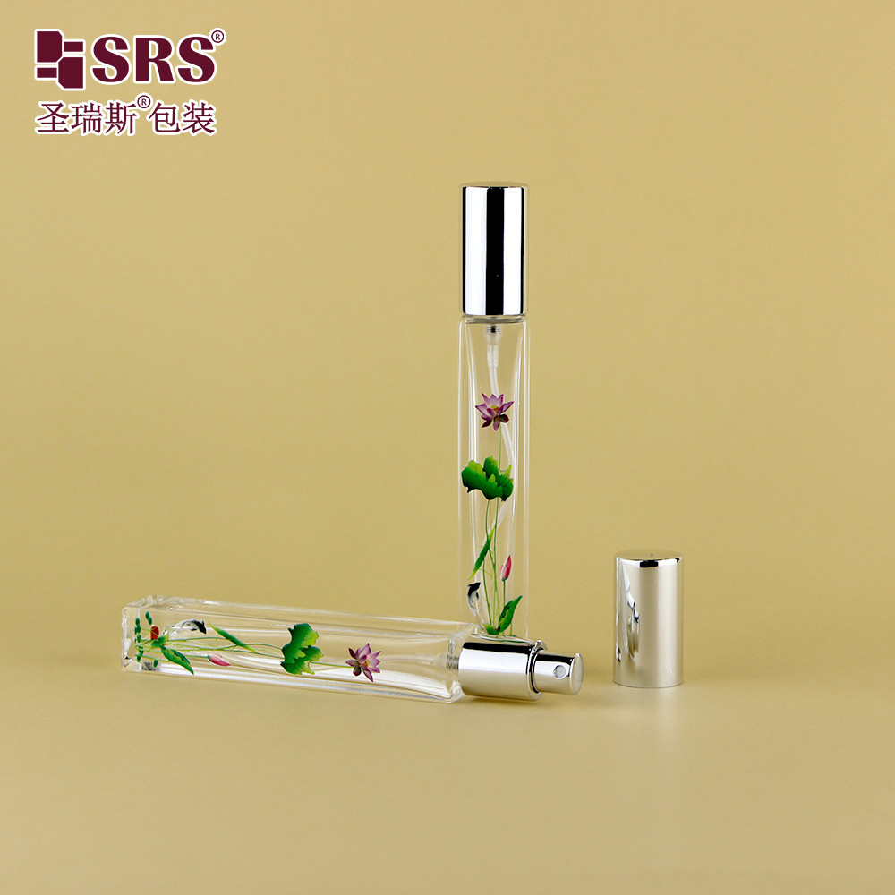 Quality GSB2-10ML Square Luxury High End Thick Bottom Clear Transparent Glass Bottle for sale