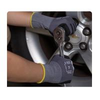 Quality Sanitation&Recycling Grey Nylon Spandex 15 Gauge Hand Safety Gloves for sale