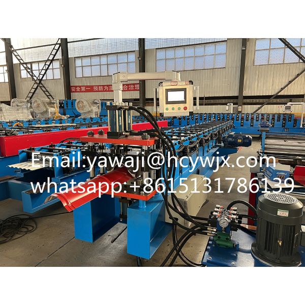 Quality 3 Phase 400mm Color Steel Sheet Cap Forming Machine / Roll Form Equipment for sale