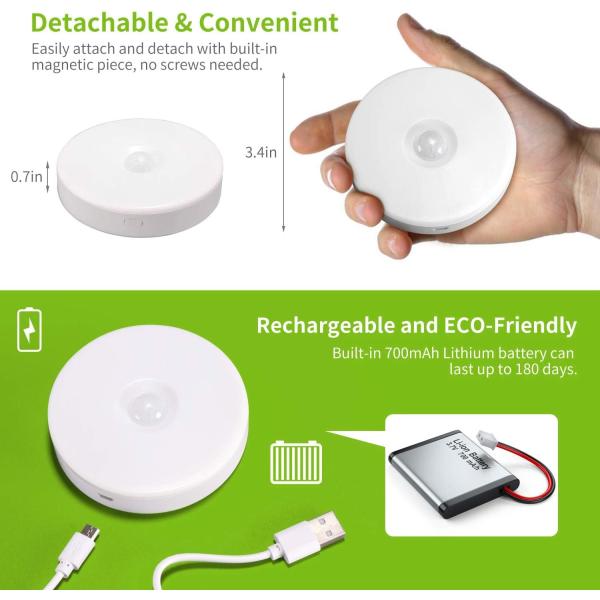 Quality 700mAH 10ft -16ft Distance USB Rechargeable Motion Sensor Light for sale