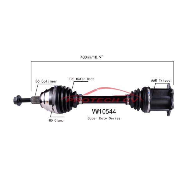 Quality VW10544 Cv Axle Assy Audi A3 Drive Shaft Front Left Cold Forging Grinding for sale