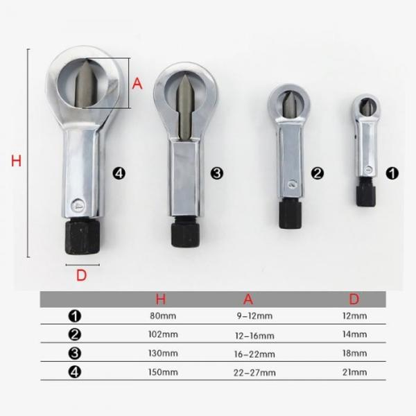 Quality 4Pcs Nut Splitter Set 9-27mm Round Garage Hand Tools for sale