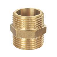 Quality DN15-DN50 Brass Fittings Threaded M/M Brass Hexagon Nipple for sale