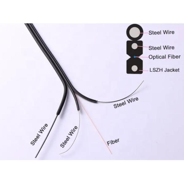Quality Fig-8 2 Core FTTH Drop Cable Self Supporting Aerial Fiber Drop Cable for sale