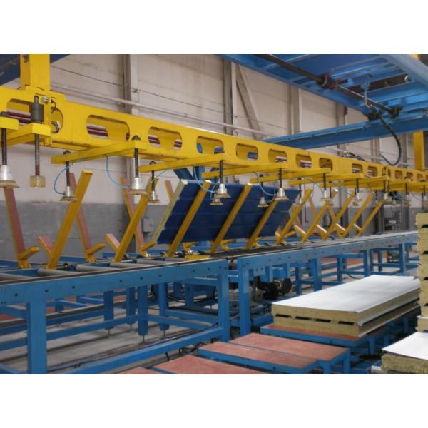 Quality Cross cut Panel Cooling Rack System PU Sandwich Panel Line for sale