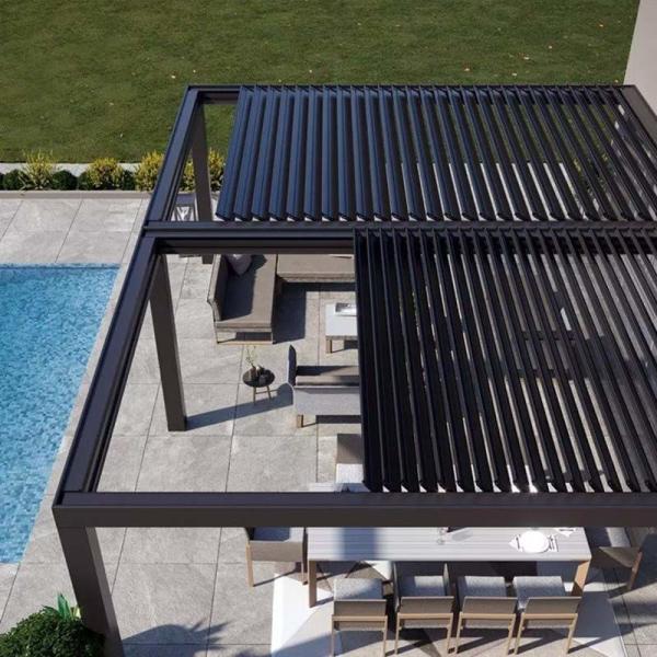Quality Aluminum Louvered Pergola Outdoor Courtyard Leisure Deluxe Louvered Pergola for sale