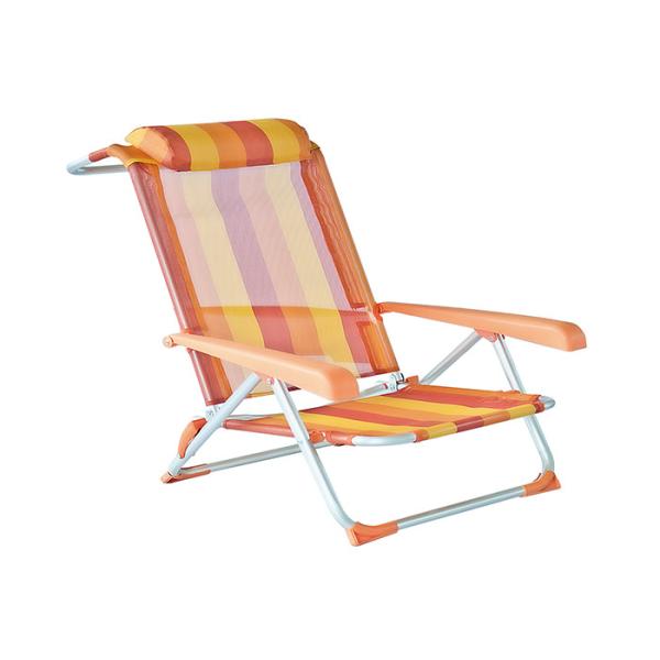 Quality Outdoor Steel Textilene Recliner Garden Chairs Backpack Beach Sand Chair for sale