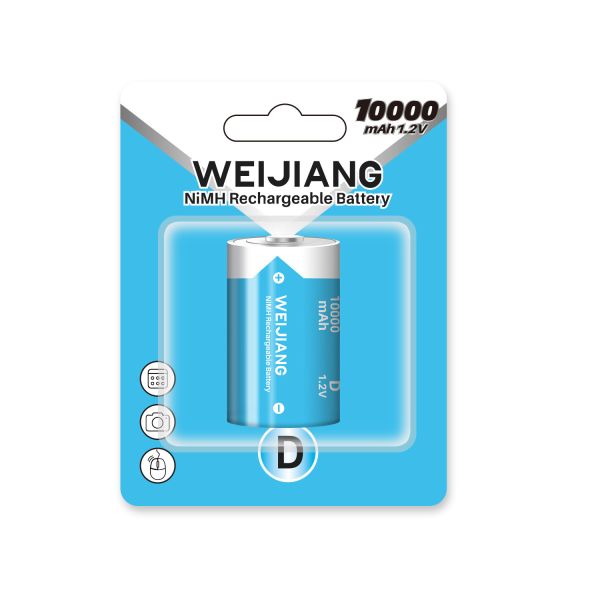 Quality REACH Approval LR20 Rechargeable Batteries 10000mAh D Size Nimh Battery for sale