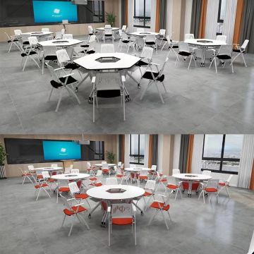 Quality Customizable Folding Training Hexagonal Combination Table for Multifunctional for sale