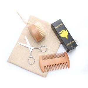 Quality Natural Hard Boar Bristle Wood Beard Brush Set for Men's Hair Grooming Kit for sale