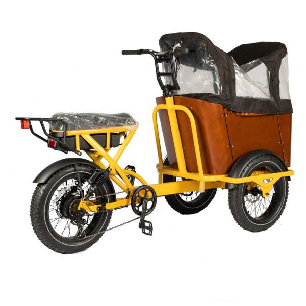 Quality High Capacity 13AH Battery Three Wheel Cargo Tricycle E-bike Fat Tire Family Cargo Bike for sale