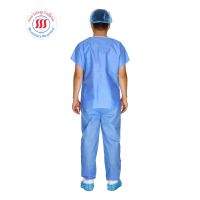 Quality Blue Short Sleeve Hospital Surgical Scrubs Disposable Scrub Suit Clothing for sale