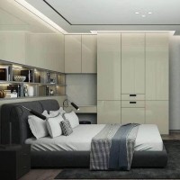 Quality Anti Fouling Shaker Design Auto Swing Door Wardrobe White Solid Wood for sale