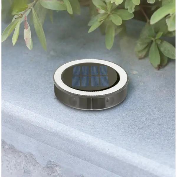 Quality Outdoor Solar Stair Step Deck Lighting with 90lm/w Efficiency Led Round Ground for sale