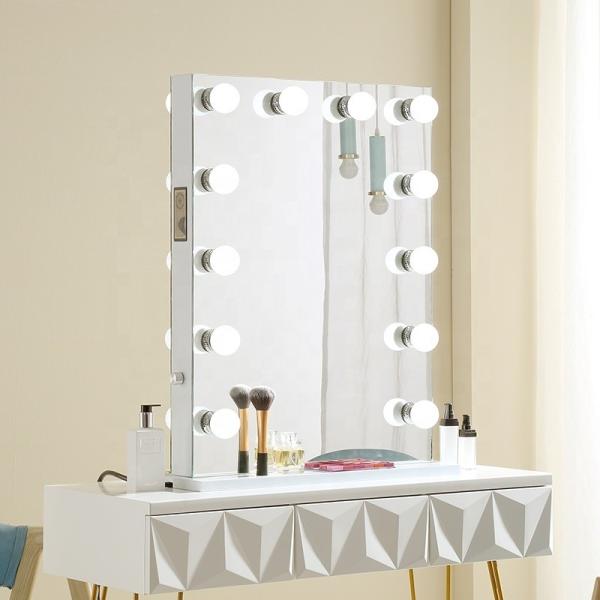 Quality Small LED Bulbs Makeup Mirror With Lights Luxury Tabletop Led Bathroom Vanity for sale