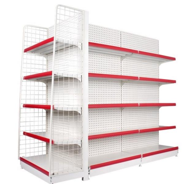 Quality Beverage Display Racks Stand Canteen Convenience Store Single Sided Gondola Shelving for sale