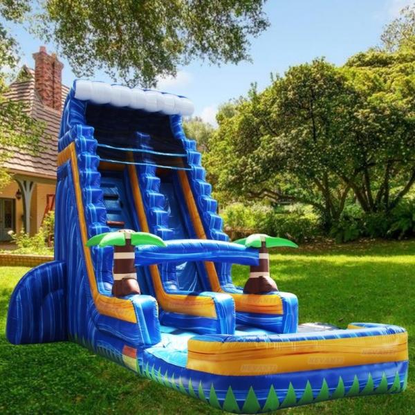 Quality Max Capacity 100-500kg Customized Color Inflatable Mario Water Slide Coming in for sale