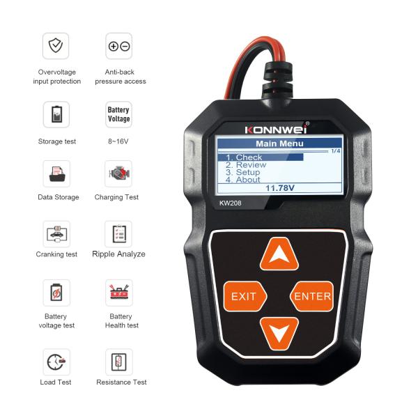 Quality 2.0" MSDS 100-2000BCI Car Battery Tester KONNWEI KW208 for sale