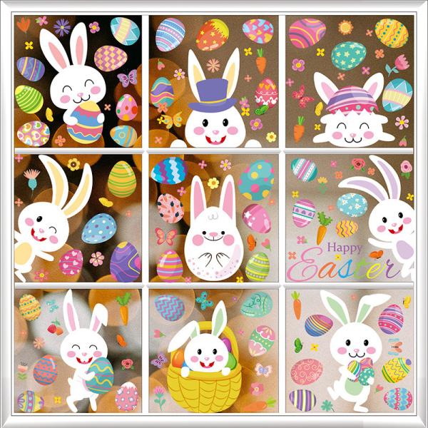 Quality Easter Egg Festive Stickers 0.01mm Window Glass Sticker For Easter Party Scenes for sale