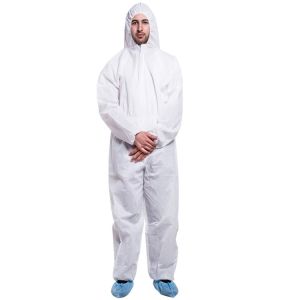 Quality Industrial M L XL 2XL Disposable Isolation Gowns With SMS 50GSM Material for sale