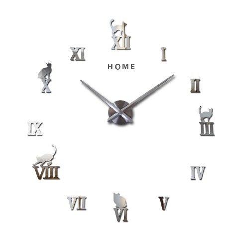 Quality Frameless Large Roman Numerals Wall Stickers Clocks Decorative Wall Clocks For Living Room for sale