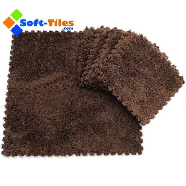 Quality 2 Layers 60*60*0.6cm Plush Floor Mat Eva Carpet Tiles For Pet for sale