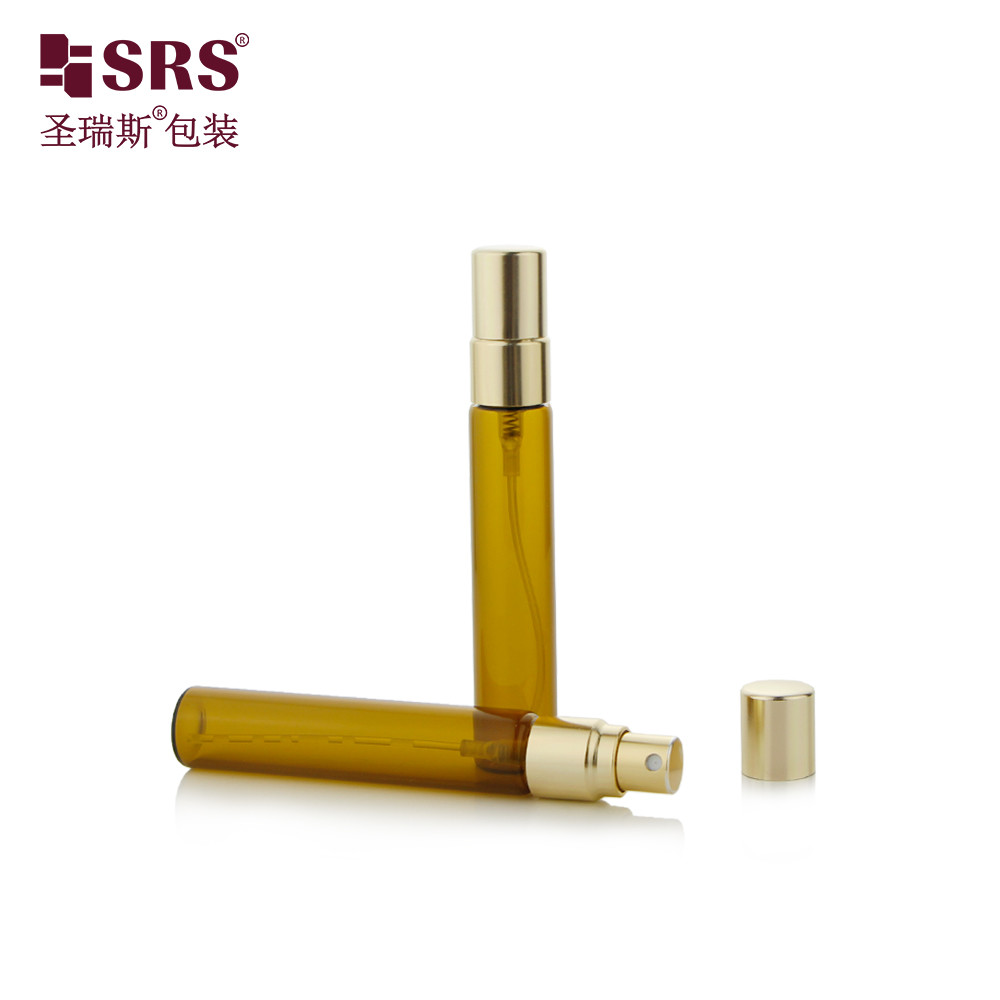 Quality BLPA-8ML 15mm DIA Amber Empty Glass Vial Tube Spray Bottle With Fine Mist for sale