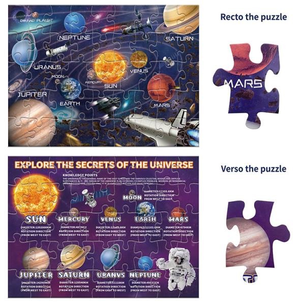 Quality Custom 46pcs Solar System Photo Maker Game Jigsaw Puzzle Gift Box for sale