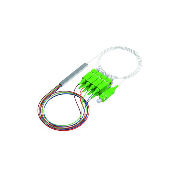 Quality 1.0m Length SC APC UPC Fiber Optic PLC Splitter 1x8 Mini Tube Splitter for sale