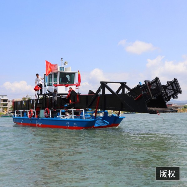 Quality 3000m2 1m Boat Trash Skimmer Boat Weed Grass Aquatic Plant Reed Harvester for sale