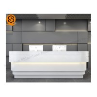 Quality ODM Led Solid Surface Reception Desk Office Receptionist Furniture Joints for sale