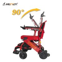 Quality Airport Red 18KG Lightweight Folding Power Wheelchair for sale