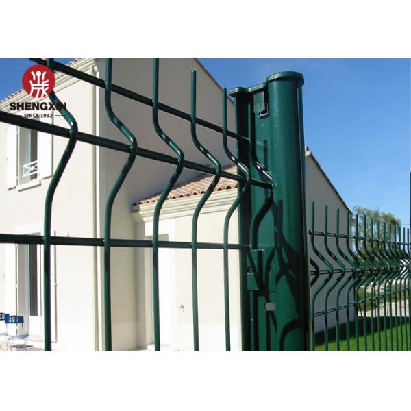 Quality Round Post 3d Welded Wire Mesh Fence , Iron Curved Metal Wire Fence V Fold for sale