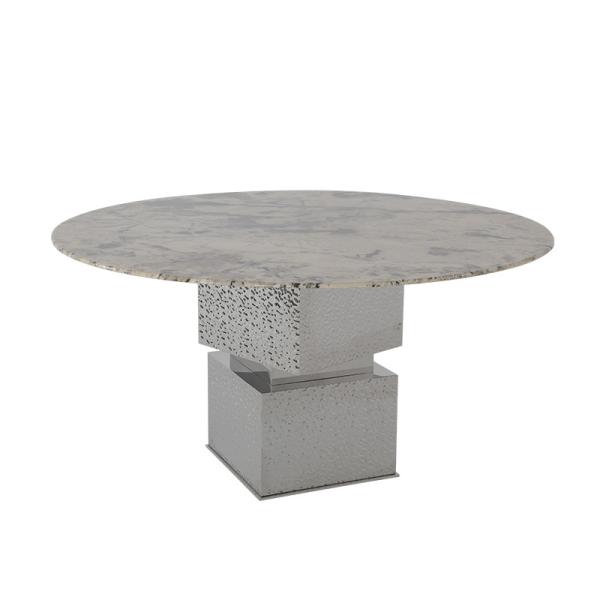 Quality Matte Silver Marble Counter Height Table For Dining Room Use for sale