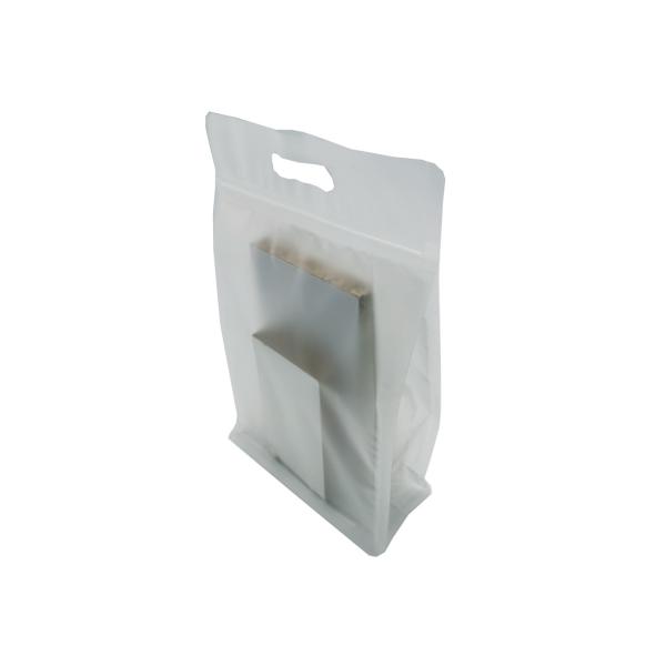 Quality Flat Bottom Opaque Clear Resealable Stand Up Zipper Bag With Handle for sale