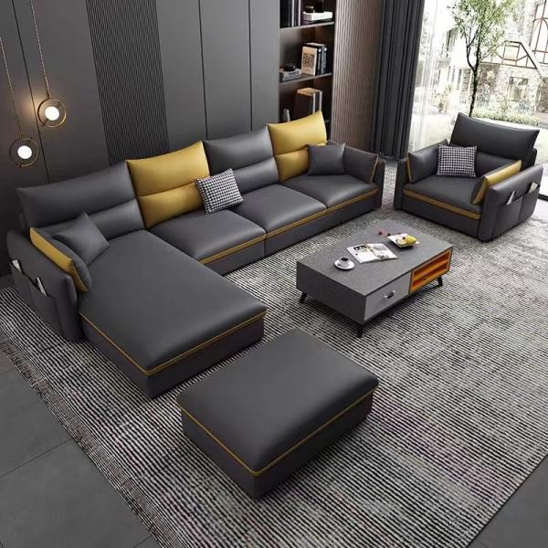 Quality Hotel Living Room Modern Luxury Leather Sofa Sophisticated Craftsman for sale