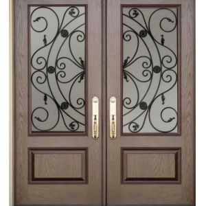 Quality Anti Corrosion Wrought Iron Glass 0.6cm Inserts For Doors Rectangle for sale