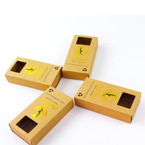 Quality Ecological Square Sliding Kraft Packaging Box With Windows for sale