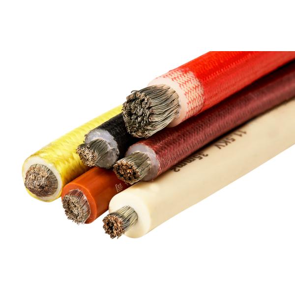 Quality Industrial Fiberglass Braided Wire Silicone Rubber Insulation 600V 200C for sale