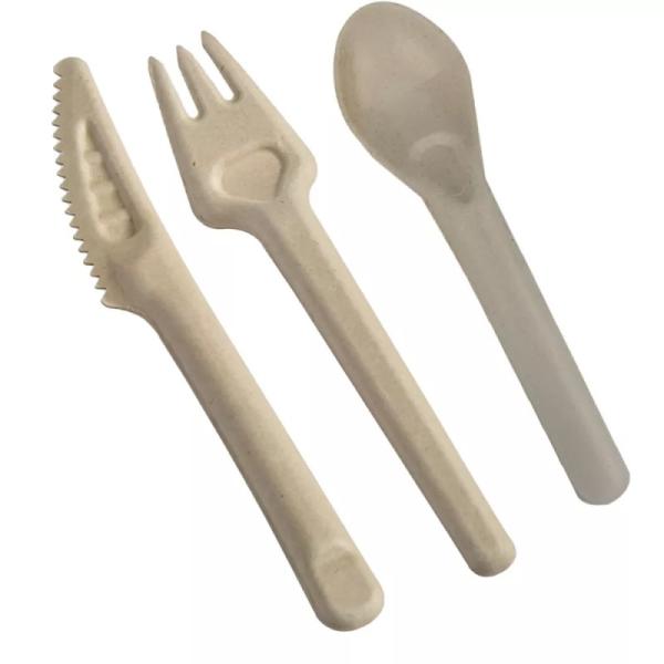 Quality Biodegradable Bagasse Eco Friendly Disposable Cutlery 141.7mm Compostable Forks for sale