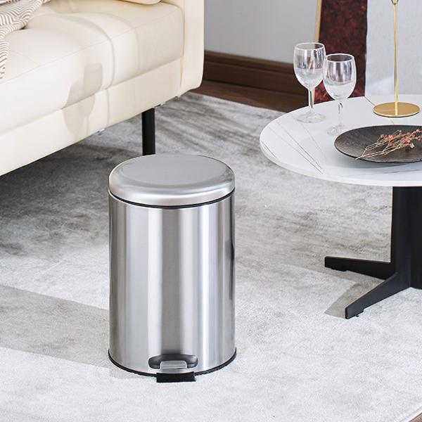 Quality Round Stainless Steel Foot Pedal Trash Can With Quiet Close Lid for sale