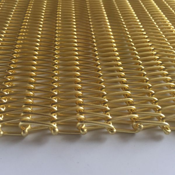 Quality Architectural Round Wire Spiral Link Mesh , Decorative Woven Mesh For Stairway for sale