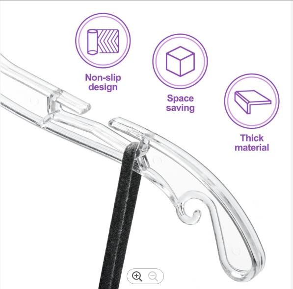 Quality PS Thick Plastic Hangers , Transparent Plastic Shirt Hangers for sale