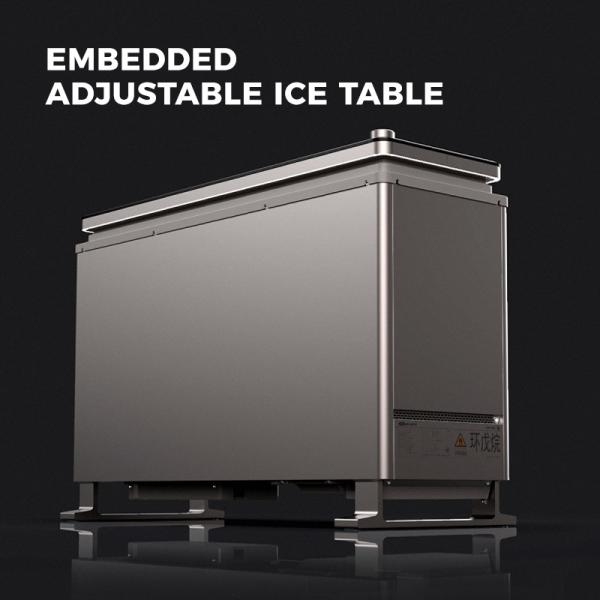 Quality Compressor Embedded Lift Up Ice Table for Aluminum Alloy Multifunctional Coffee for sale