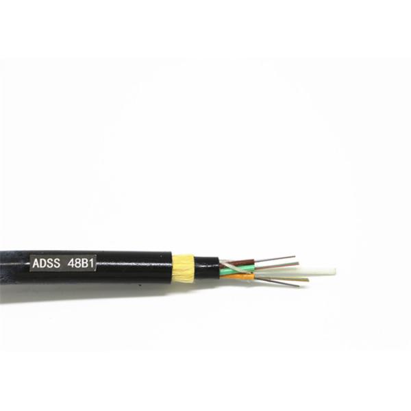 Quality 48 Core Single Mode Fiber Optic Cable High Tensile ADSS FRP Central Strength for sale